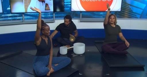 Owners of "Flow n Frequency" give yoga demonstration with Kennedy Cook ...