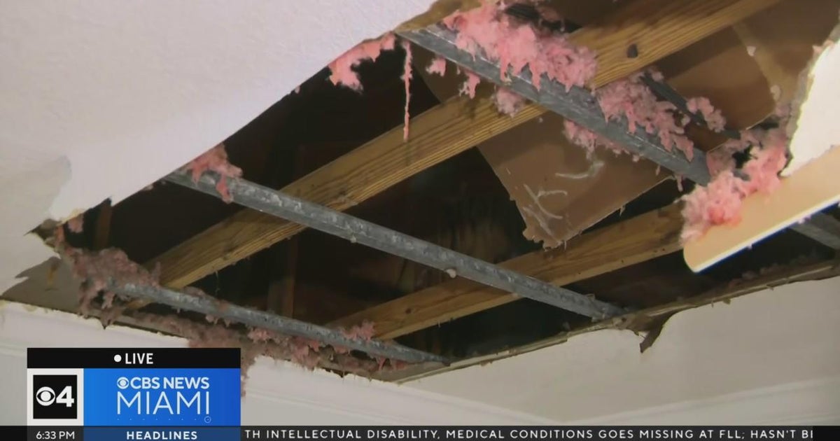 Ceiling collapse blamed on rainy weather - CBS Miami