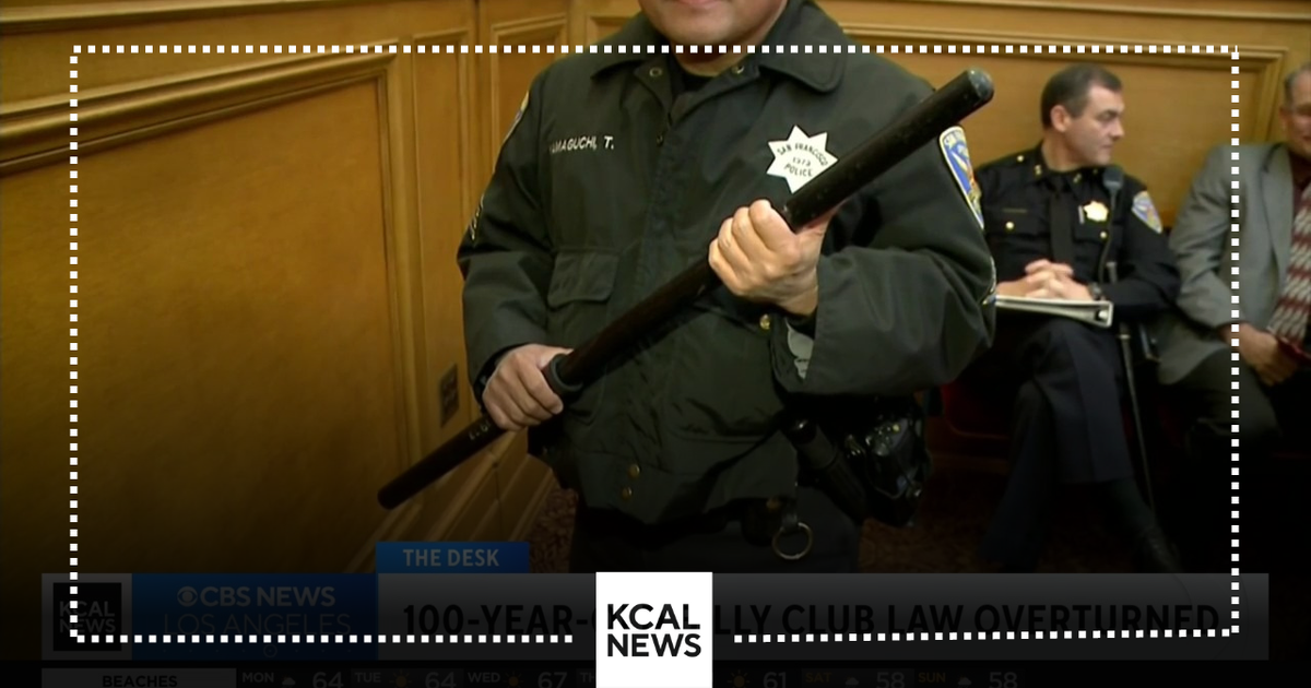 California's 100-year-old billy club ban overturned - CBS Los Angeles