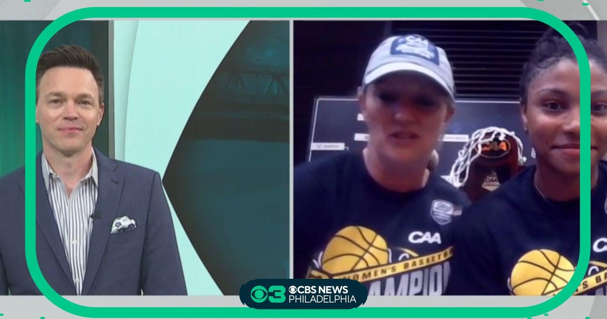 Drexel head women's basketball coach Amy Mallon, guard Amaris Baker ...