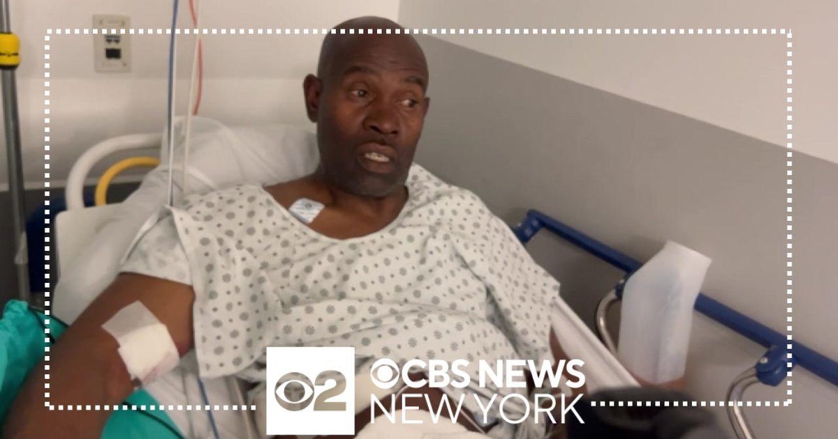 CBS New York's Alice Gainer speaks with bystander injured in police ...