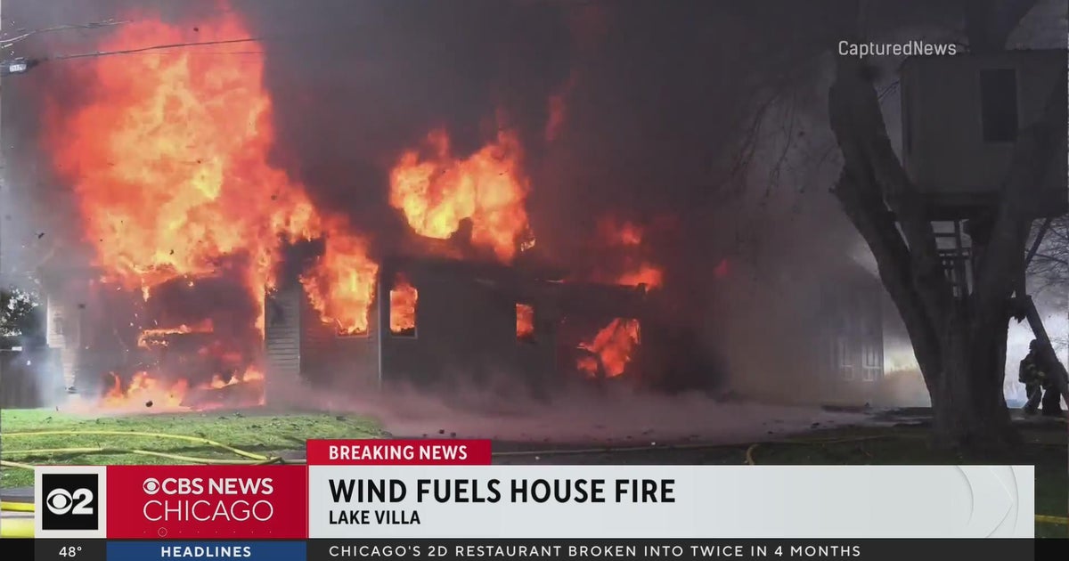 Lake Villa house fire fueled by strong winds - CBS Chicago