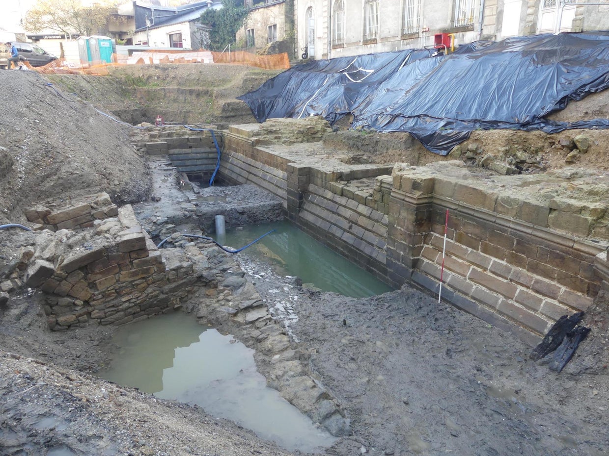 Excavation at French hotel reveals a medieval castle with a moat, coins ...