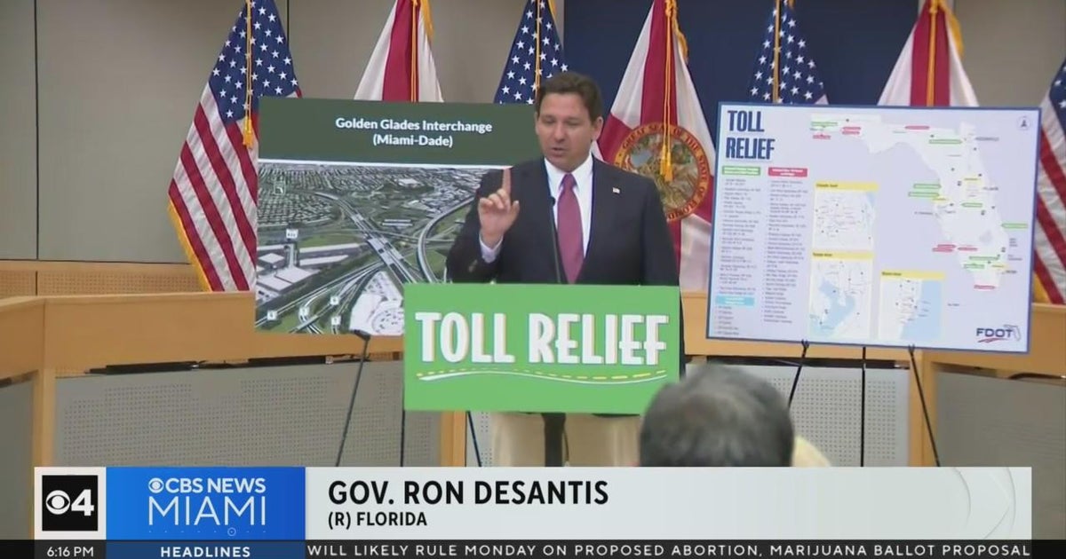 Gov. DeSantis announces toll breaks, "Not an April Fool's Joke" - CBS Miami
