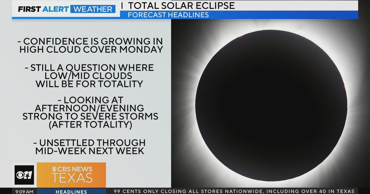 High cloud cover possible during total solar eclipse - CBS Texas