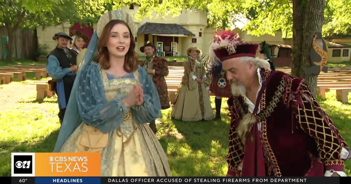 Brittany Rainey takes dance lessons at the Scarborough Faire - CBS Texas