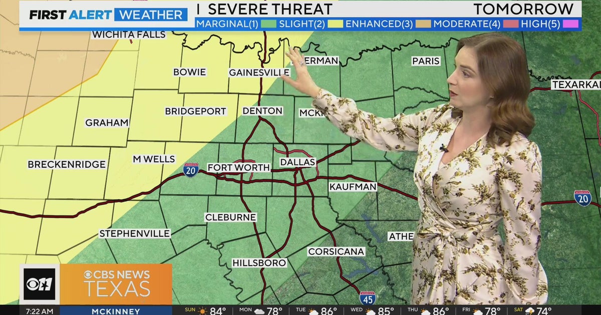 Warm, breezy Sunday before chance of severe weather Monday night - CBS ...