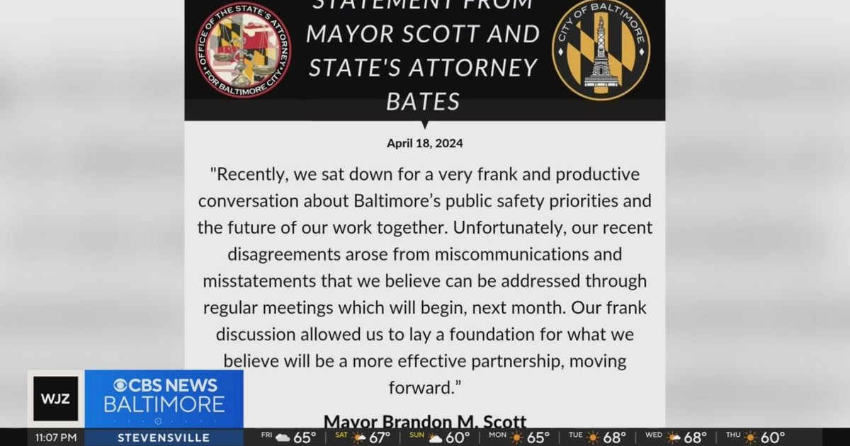 Baltimore mayor, state's attorney mend fences after 'miscommunications ...