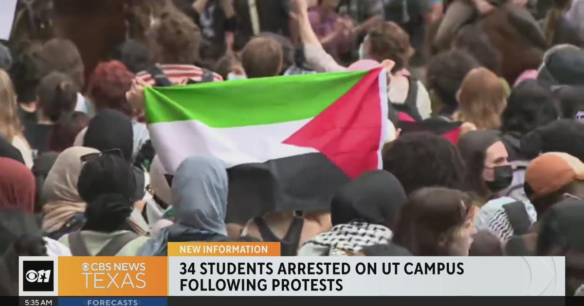 34 students arrested on UT campus following protests - CBS Texas