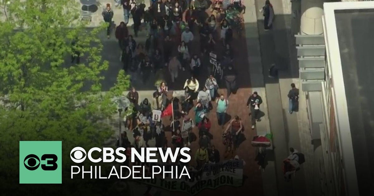 Pro-Palestinian protesters march through streets of Philadelphia - CBS ...