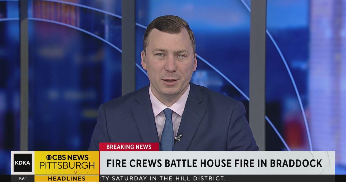 Crews battle house fire in Braddock - CBS Pittsburgh