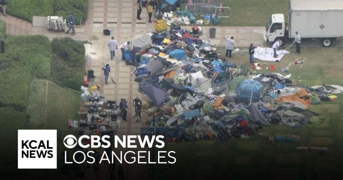 UCLA encampment cleanup is underway - CBS Los Angeles