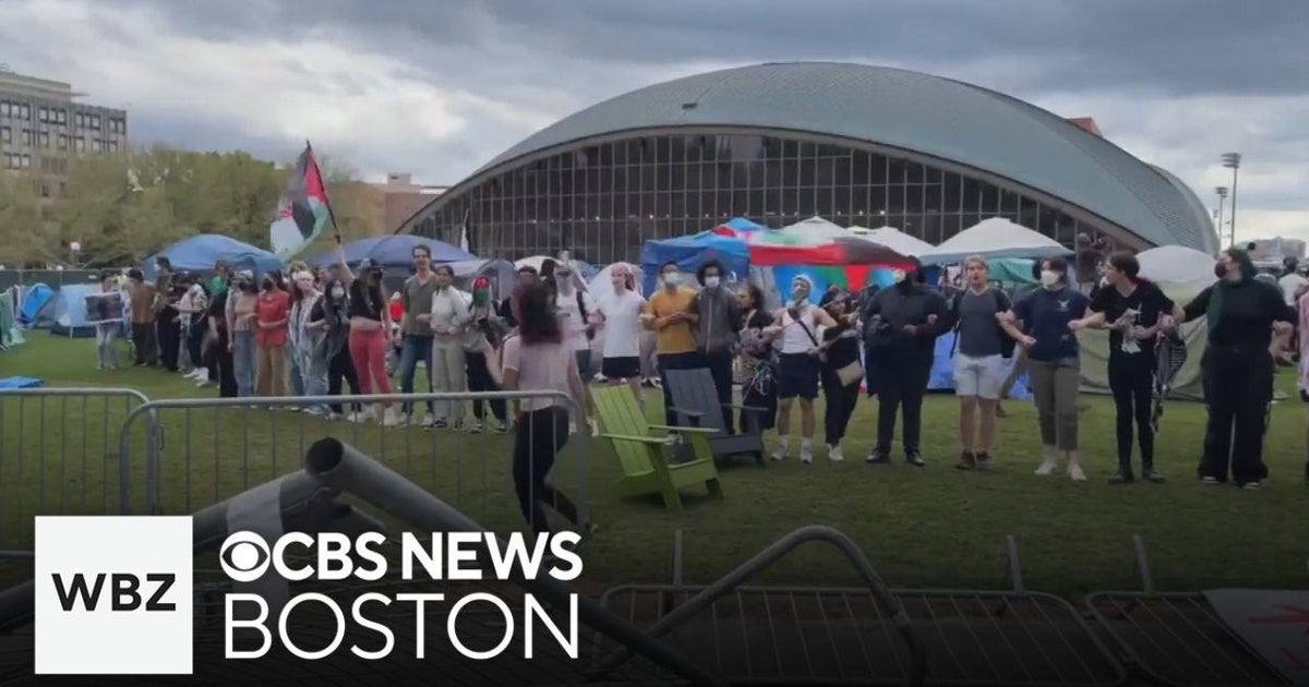 Protesters block traffic at MIT, reenter encampment - CBS Boston