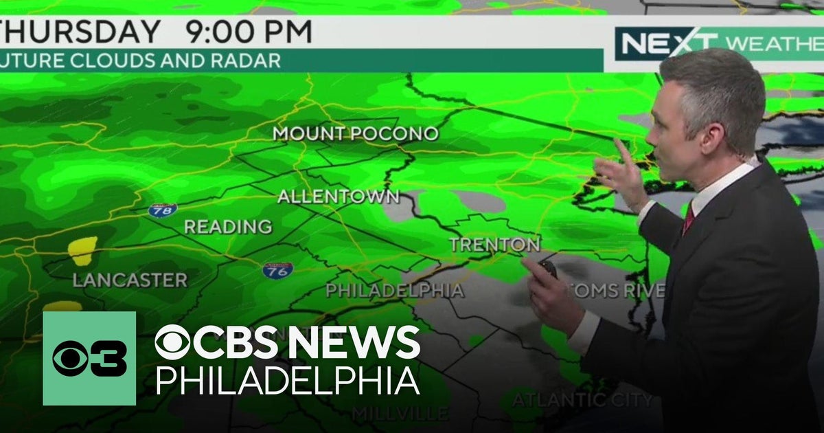 NEXT Weather: Evening showers Thursday - CBS Philadelphia