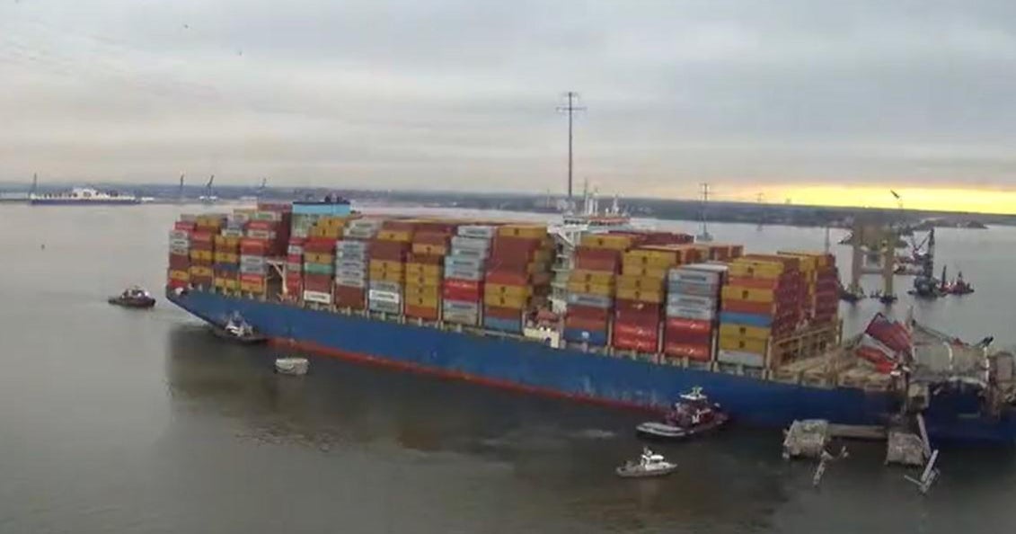TIMELAPSE: Dali refloated from Key Bridge collapse site - CBS Baltimore