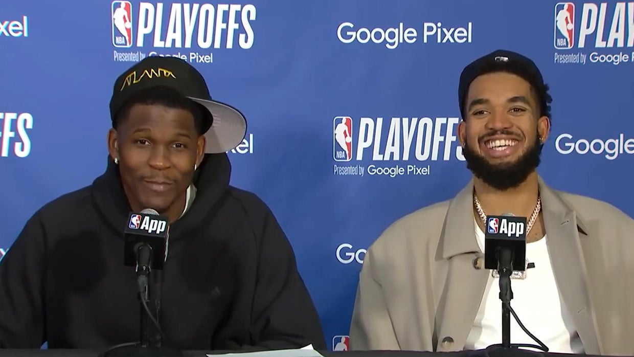 Best moments from Anthony Edwards and Karl-Anthony Towns' presser after ...