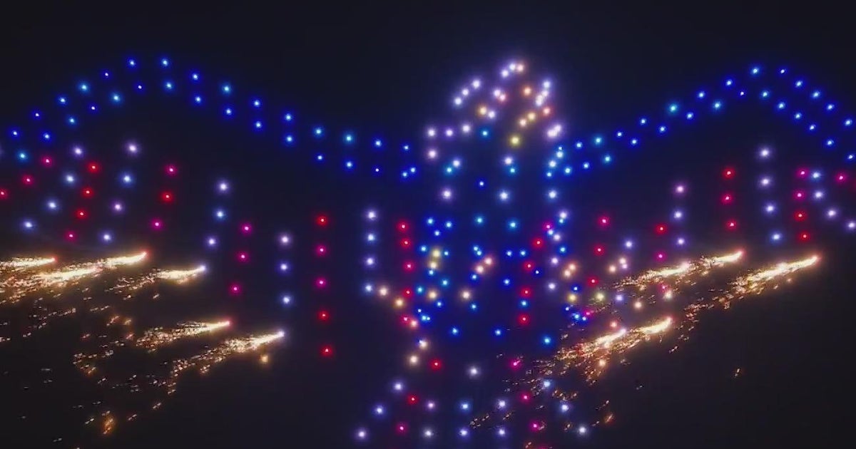 North Texas company puts on pyro-drone show - CBS Texas