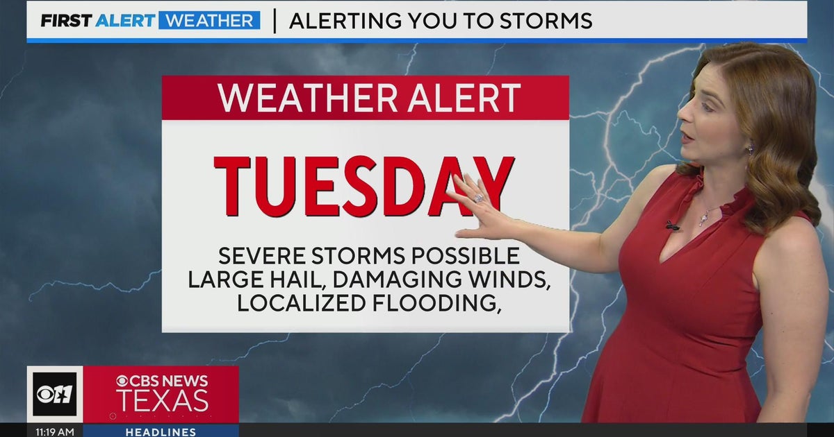 Severe storm chances return to North Texas Tuesday - CBS Texas