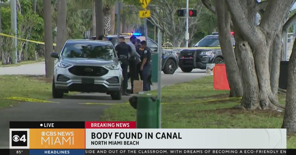 Body found floating in north Miami canal - CBS Miami