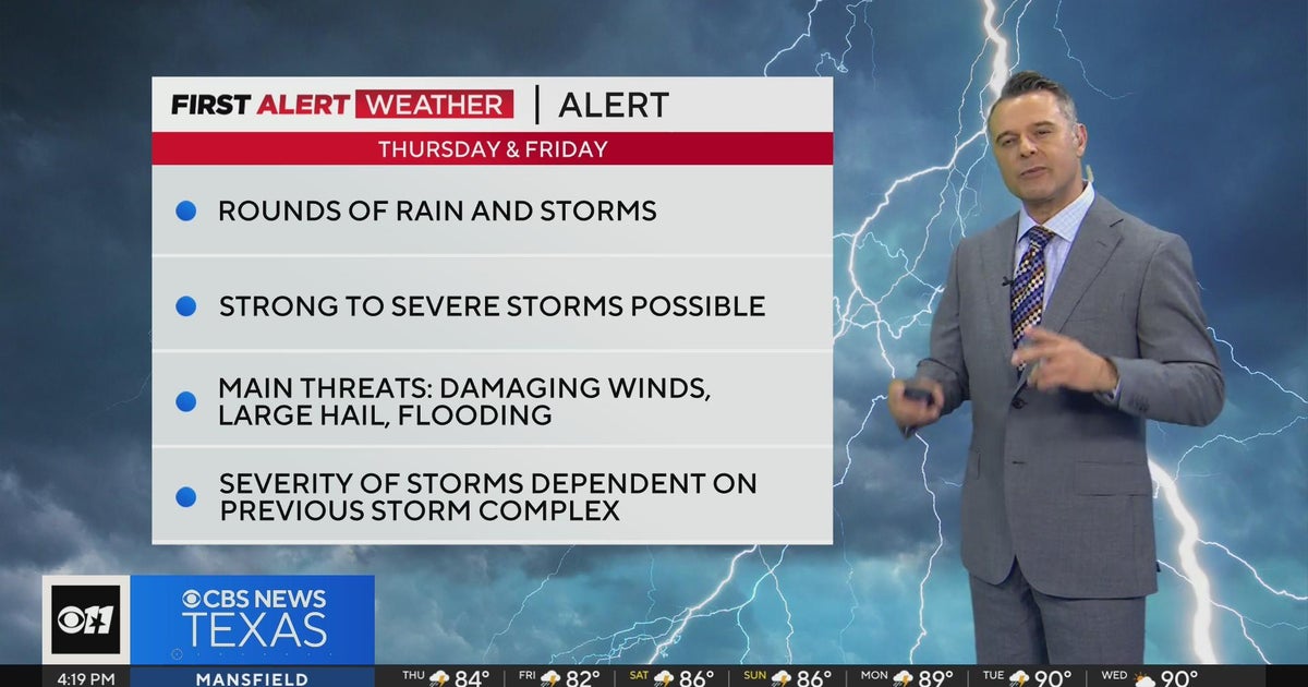 Strong to severe storms possible Thursday & Friday in North Texas - CBS ...