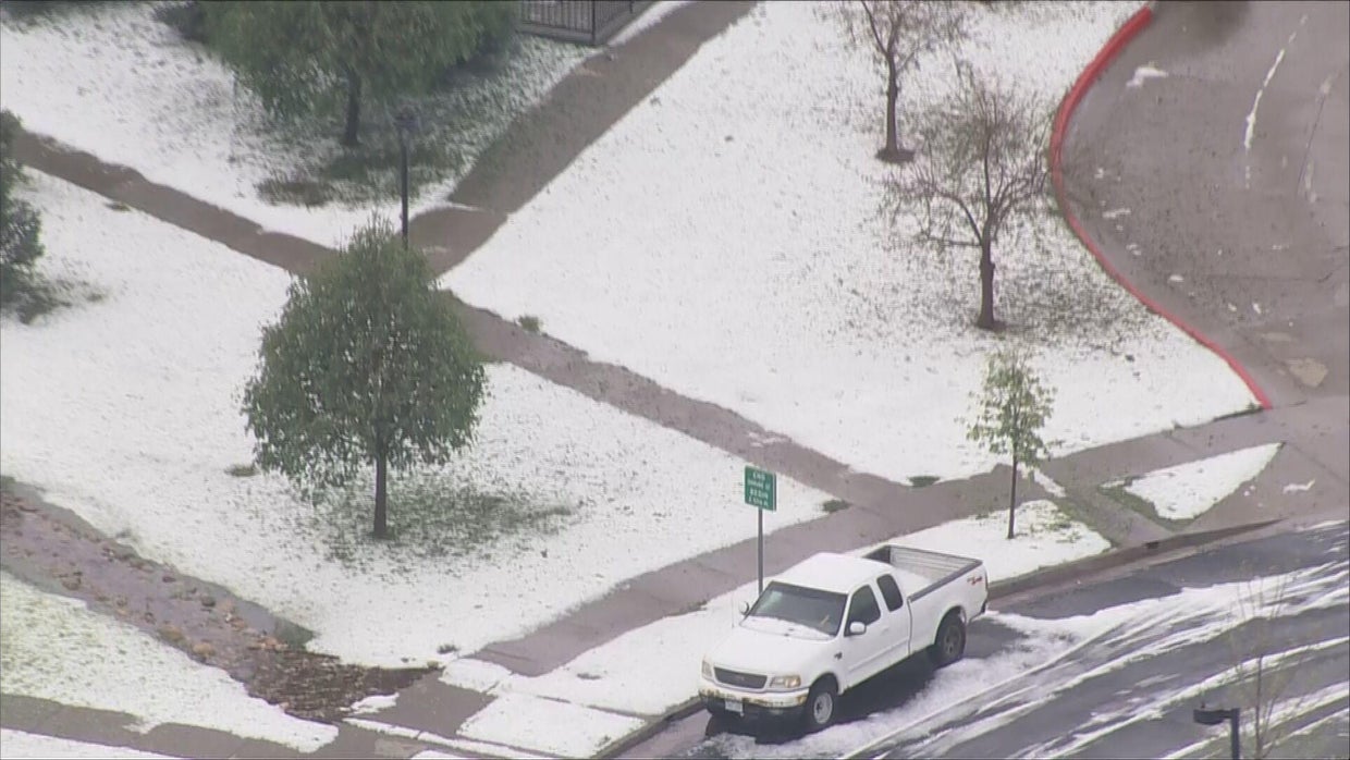 Hail looks like snow in Denver metro area