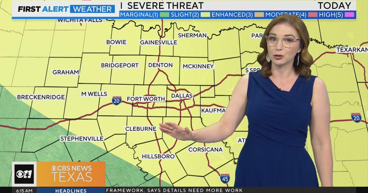 Monday holds slight risk for severe storms in North Texas - CBS Texas