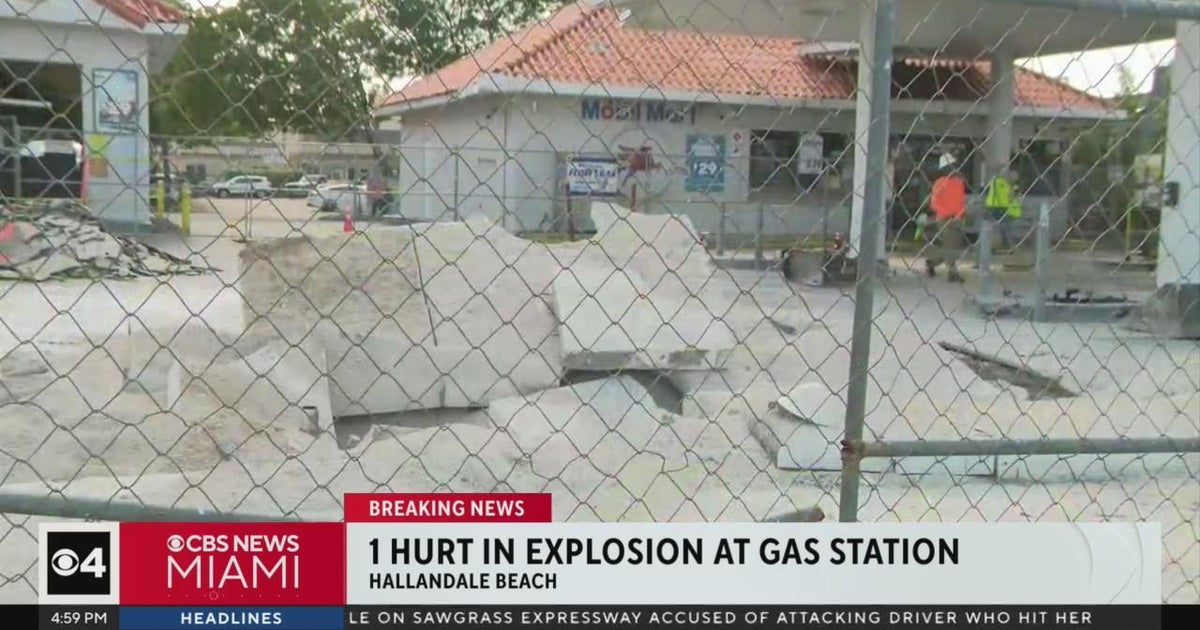 Man injured in Broward gas station explosion - CBS Miami