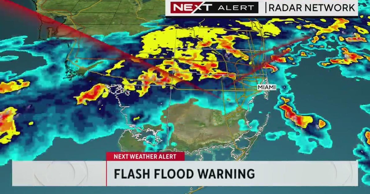 Flash flood warning for parts of South Florida through 8 p.m. - CBS Miami