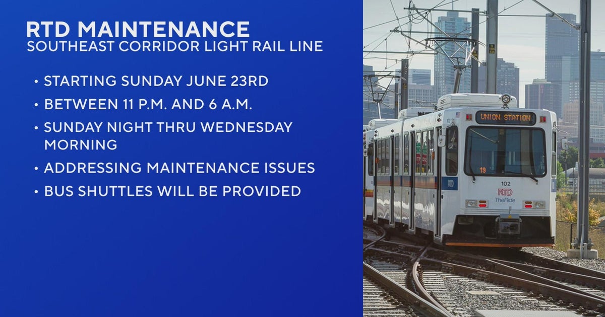 RTD track maintenance for E and R lines starting Sunday in Denver - CBS ...