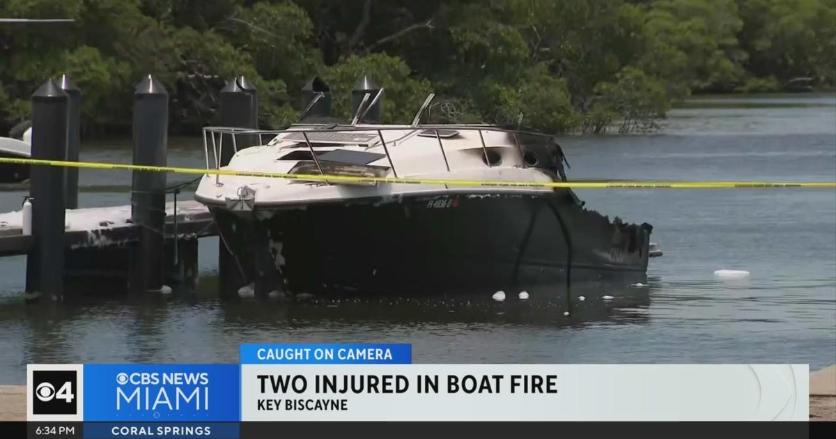 2 injured after Key Biscayne boat fire - CBS Miami