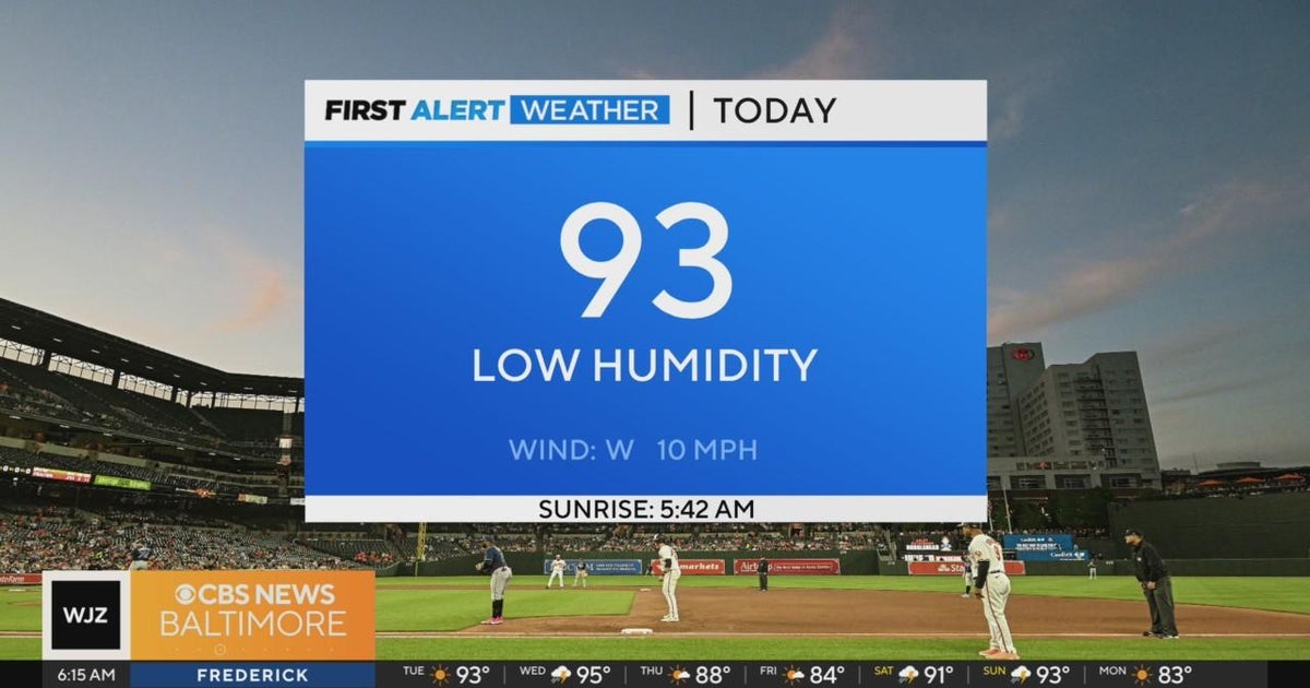 Weather Alert Day Wednesday for heat and storms in Maryland - CBS Baltimore