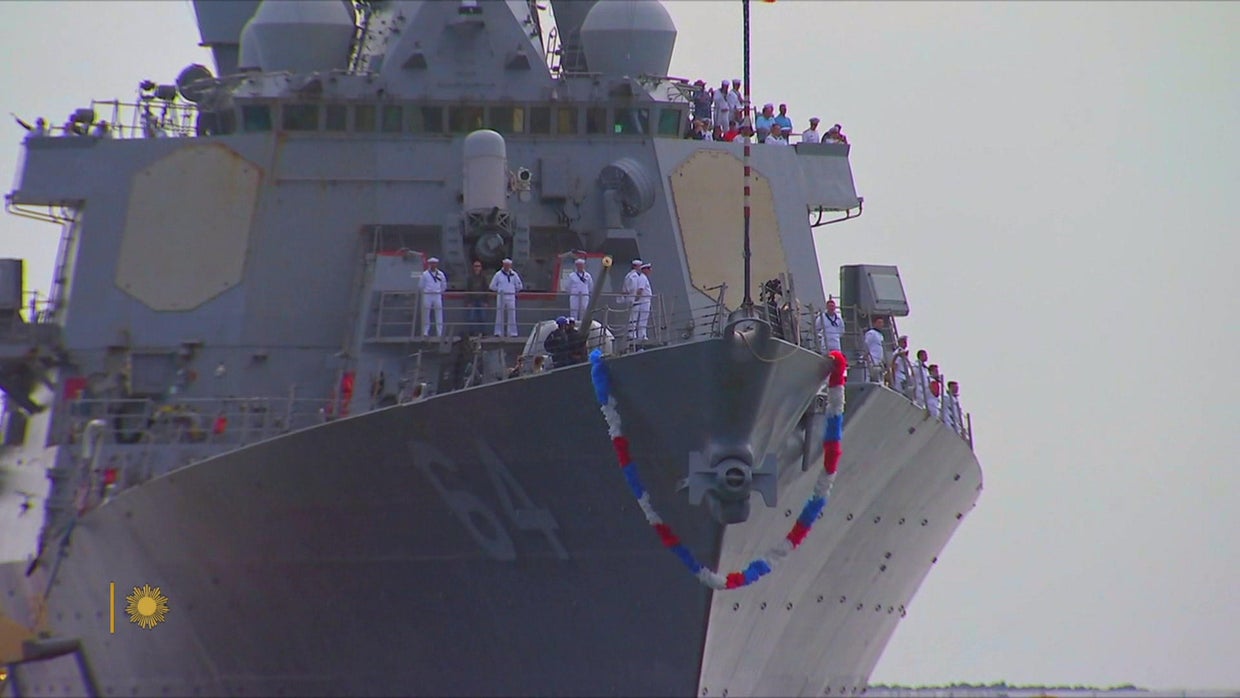USS Carney returns from a Middle East deployment unlike any other - CBS ...