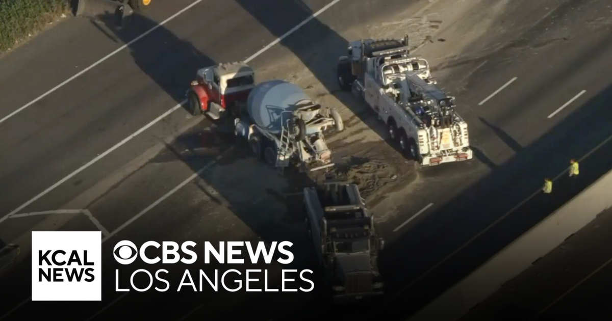 Cement truck overturns on 710 Freeway, creating massive snarl of ...