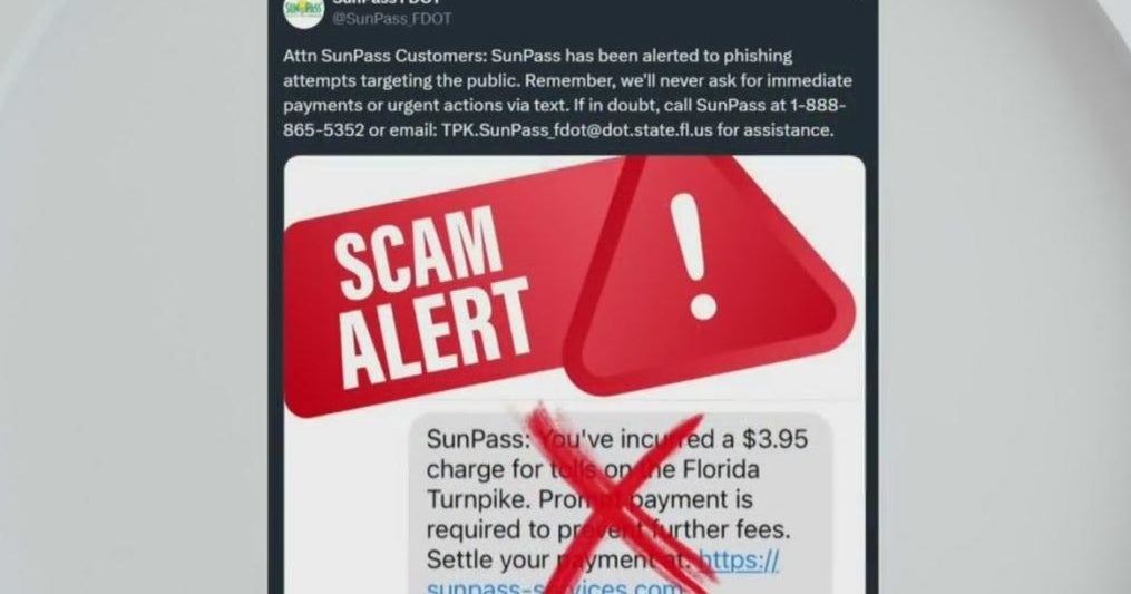SunPass is warning customers about a text message scam - CBS Miami