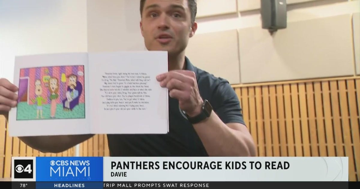 Florida Panthers players encouraging kids to read - CBS Miami