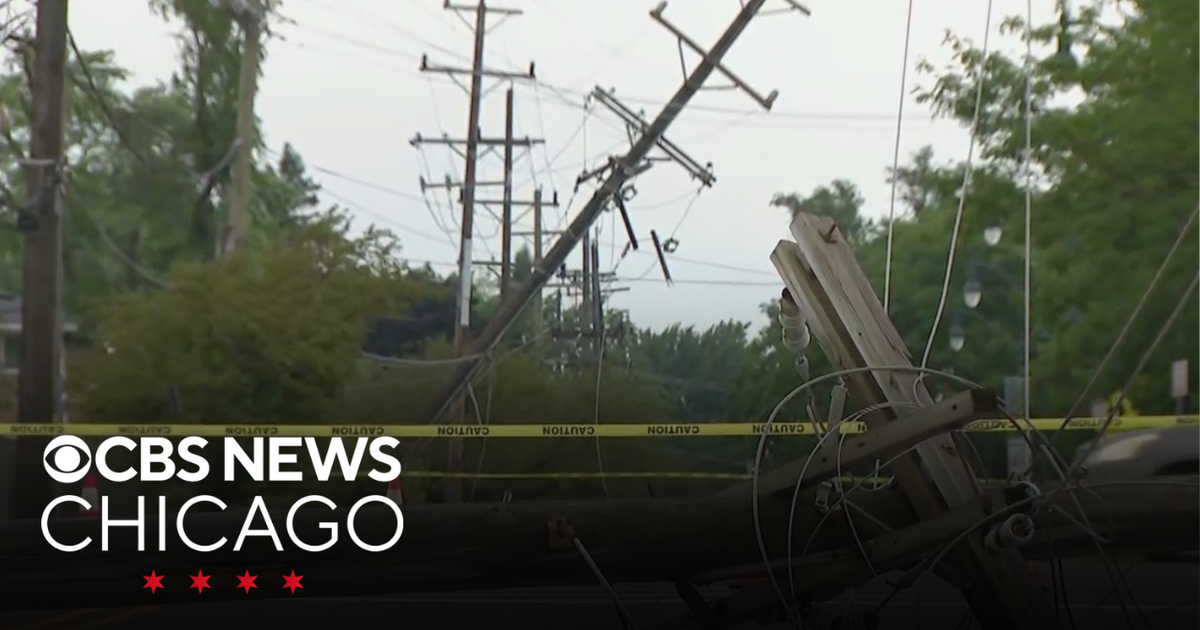 Downed power lines in Joliet - CBS Chicago