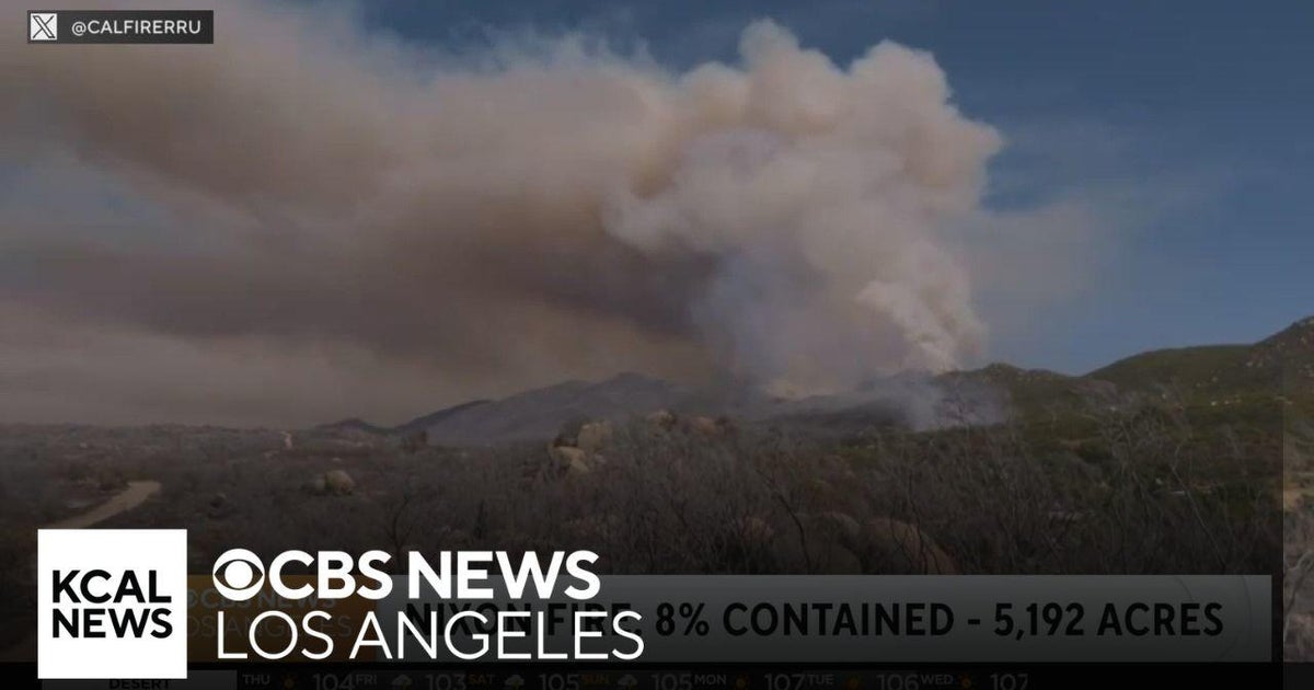 Nixon Fire grows to 5,192 acres, 14% contained - CBS Los Angeles