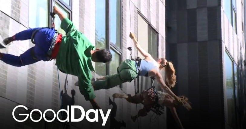 Watch dance performances that's literally on the side of a building ...