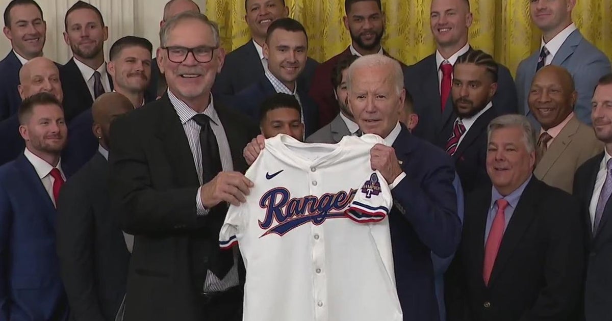 White House welcomes World Series champion Texas Rangers - CBS Texas