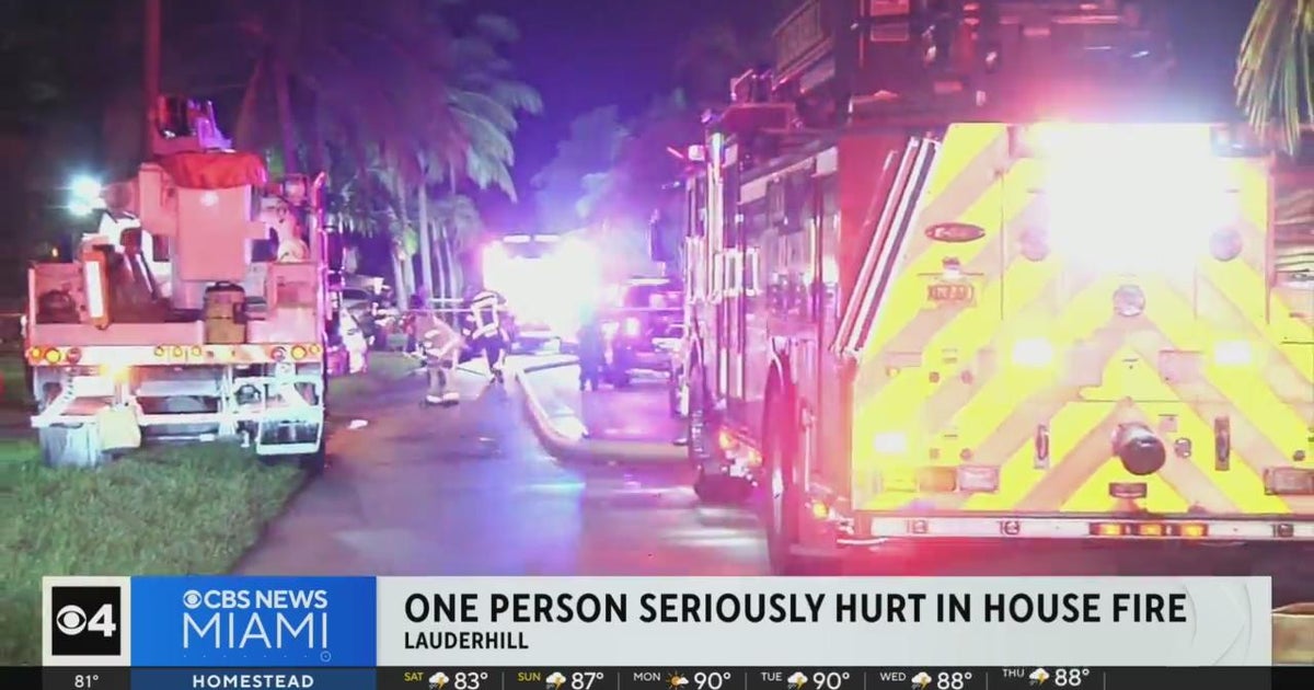 1 seriously injured, 6 displaced after Lauderhill house fire - CBS Miami