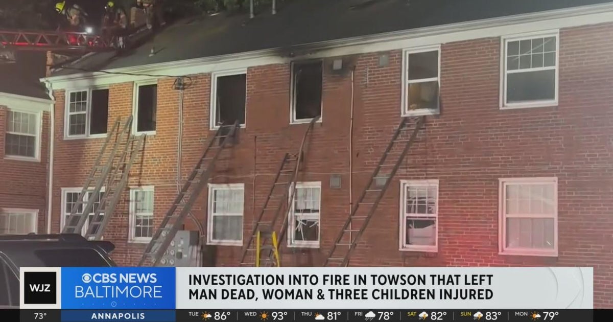 Man dies, three children injured from Towson apartment fire - CBS Baltimore