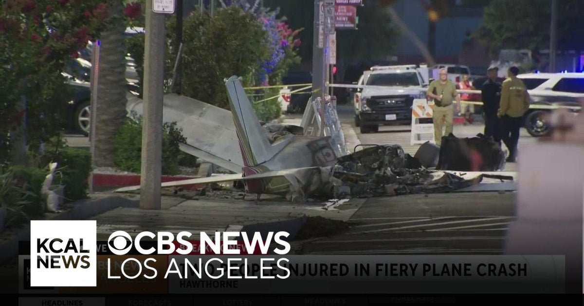 Fiery plane crash in Hawthorne leaves 2 people in critical condition ...