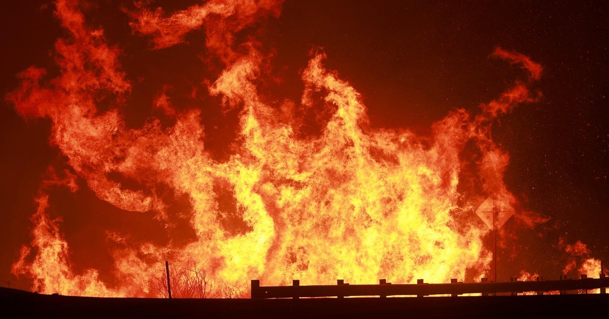 Line Fire rages, strong winds expected for West Coast - CBS News