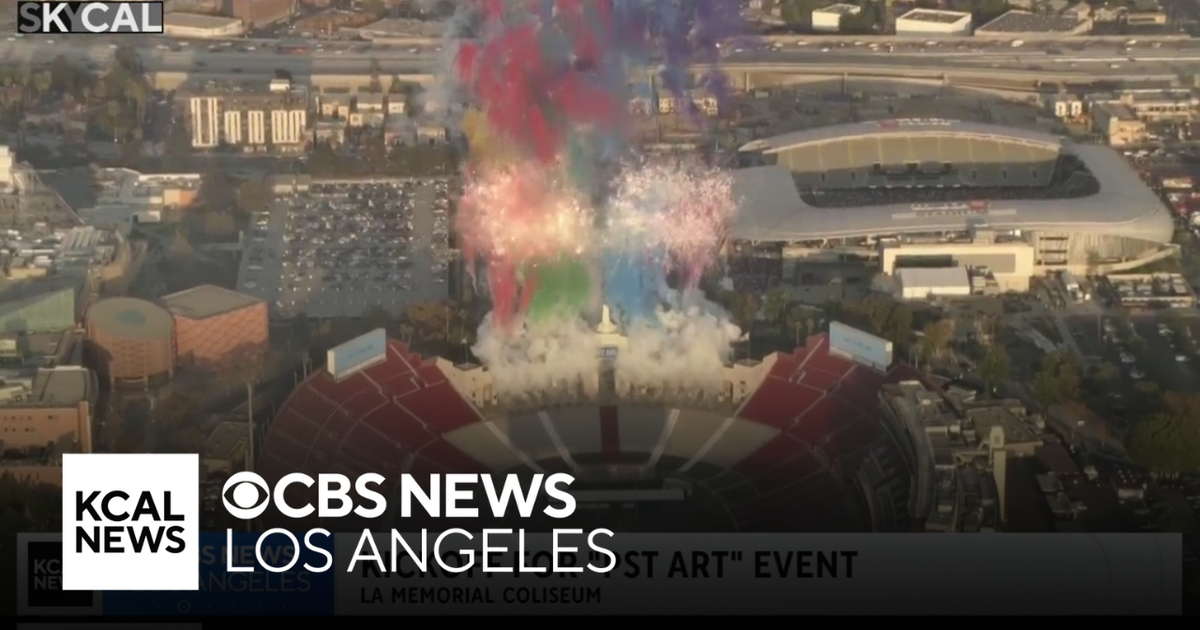 Months-long "PST Art" event has explosive start at LA Coliseum - CBS ...