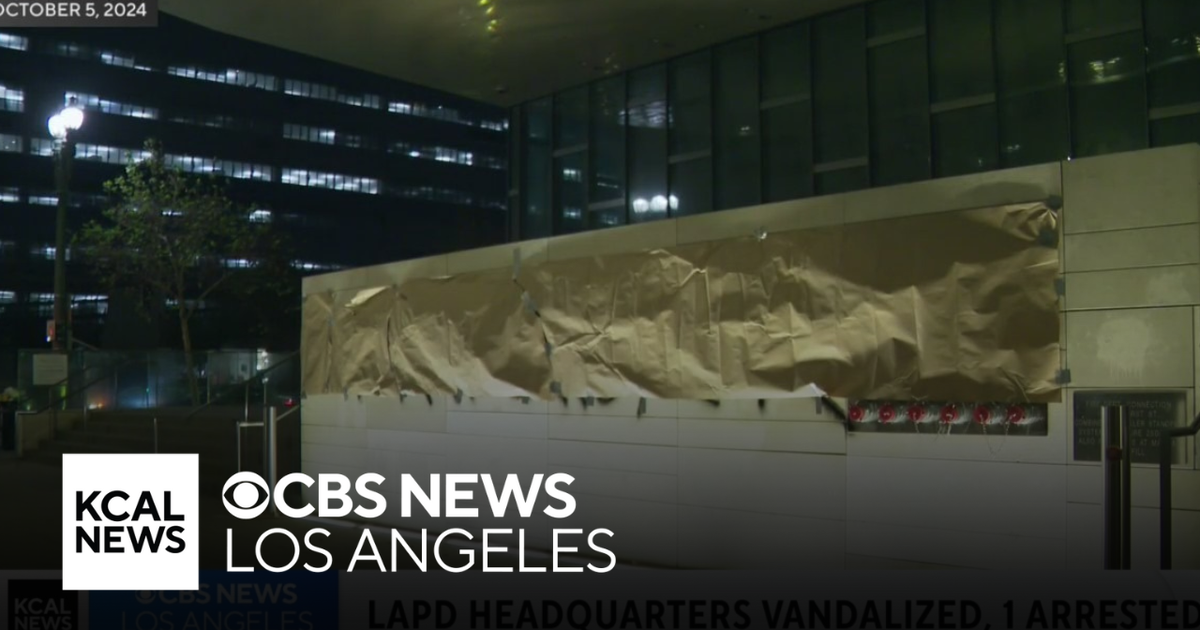Man arrested for spray painting "Free Palestine" on LAPD headquarters ...