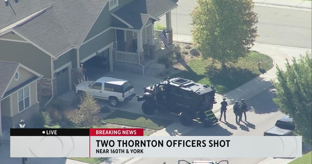 2 Thornton police officers struck by gunfire in neighborhood - CBS Colorado