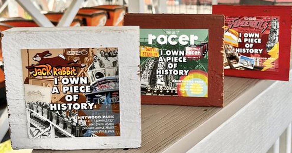 Kennywood is selling authentic wood souvenirs from the Thunderbolt ...