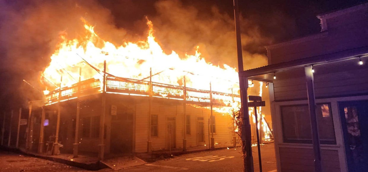 Historic building in California gold rush town burns in fire, officials ...