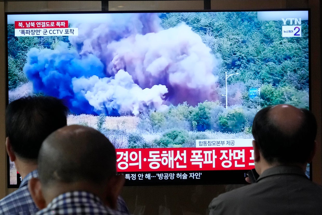 North Korea blows up parts of inter-Korean roads on its territory ...