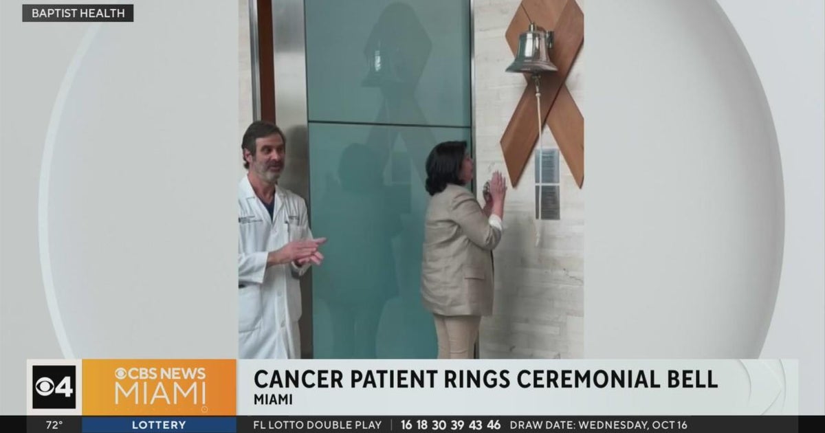 Miami breast cancer patient rings ceremonial bell - CBS Miami